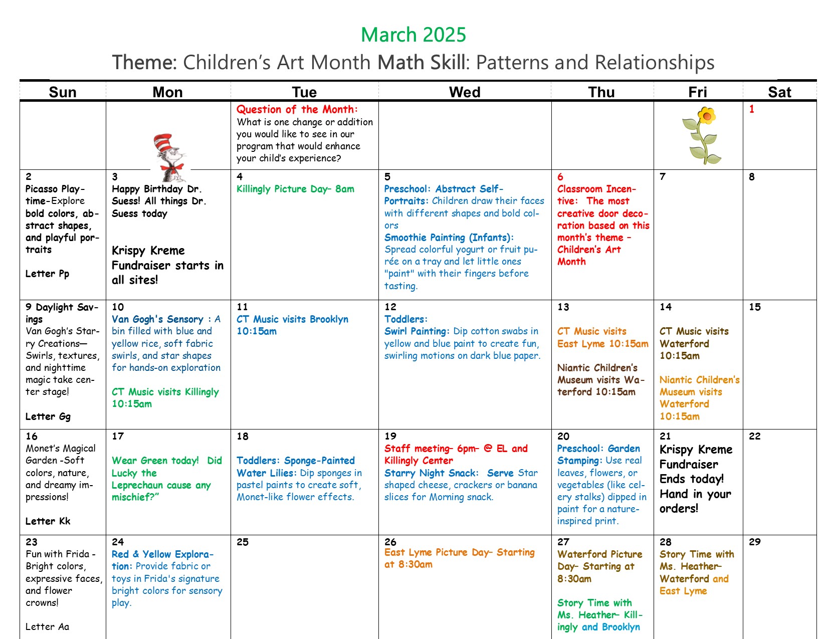 Calendar of Events - Carelot Children's Center